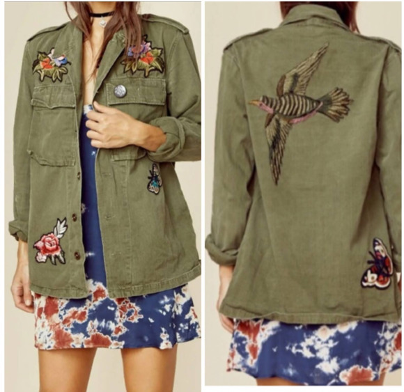 Planet Blue | Jackets & Coats | Planet Blue Good Fckin Vibes Cadet ...